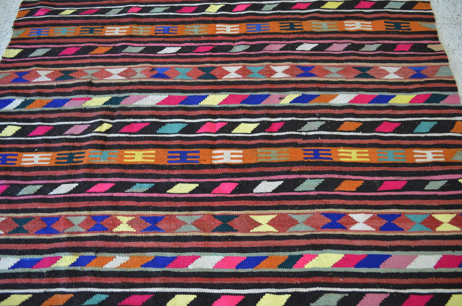 Boho Carpet Loomed Boho Carpet Runner Distressed Vintage Carpet Orange ...