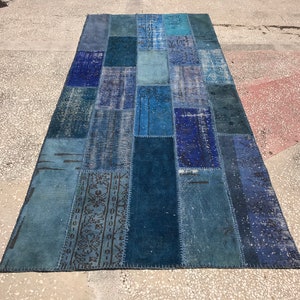 Turkish Patchwork Vintage Oushak Rug, Runner Rug, Patch Carpet ...