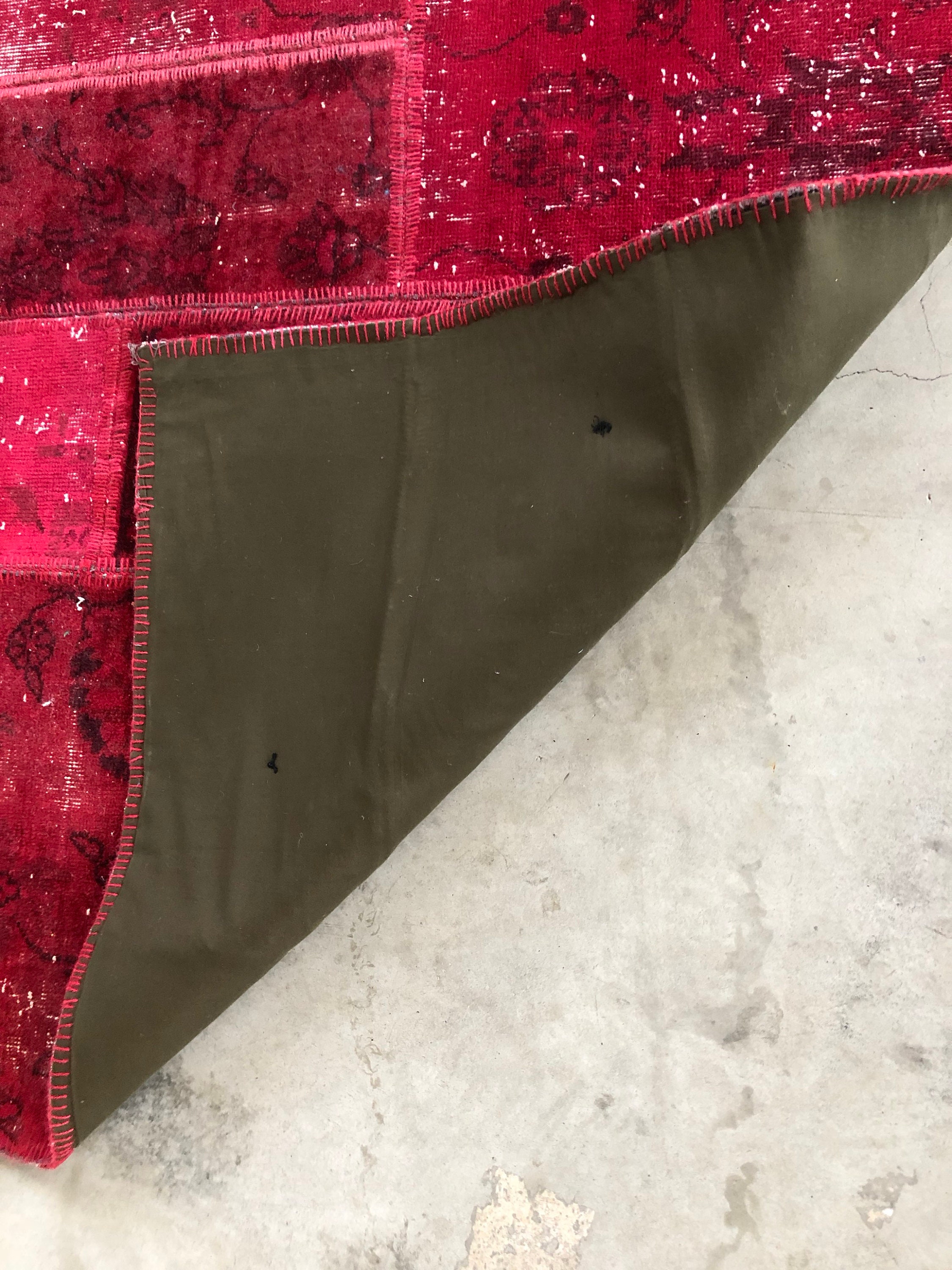 Red Patchwork 7.4 X 7.5 Ft Oushak Rug Vintage Rug Turkish - Etsy