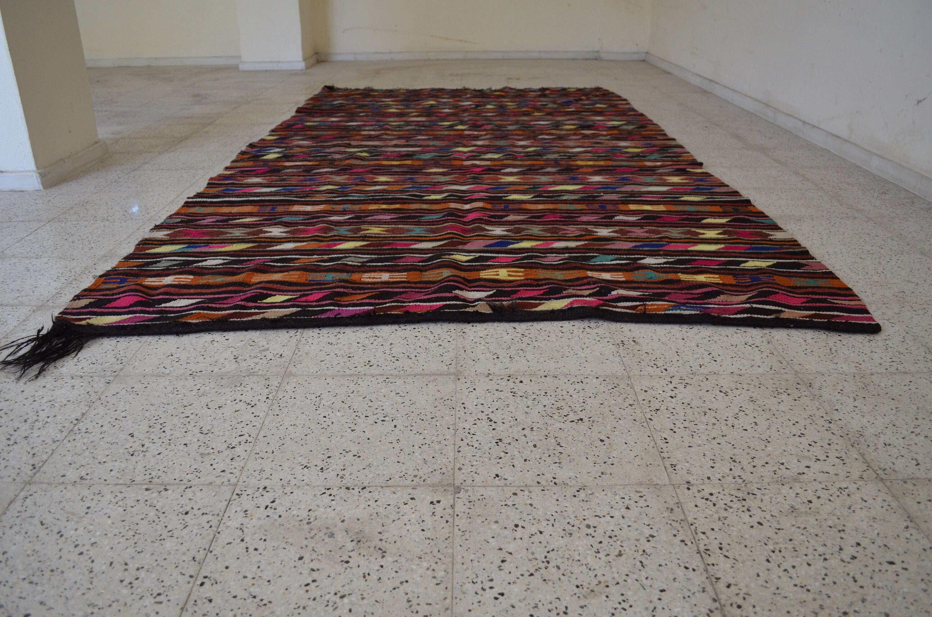 Boho Carpet Loomed Boho Carpet Runner Distressed Vintage Carpet Orange ...