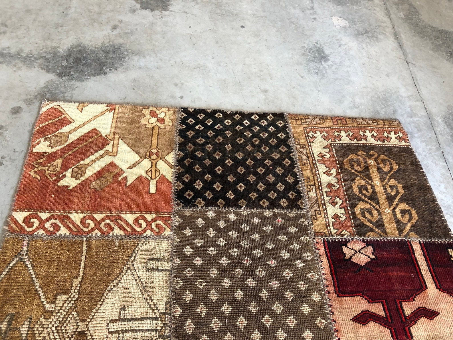 One of a Kind Patchwork Rug. 4.9 x 7.6 ft. Handmade oushak rug | Etsy