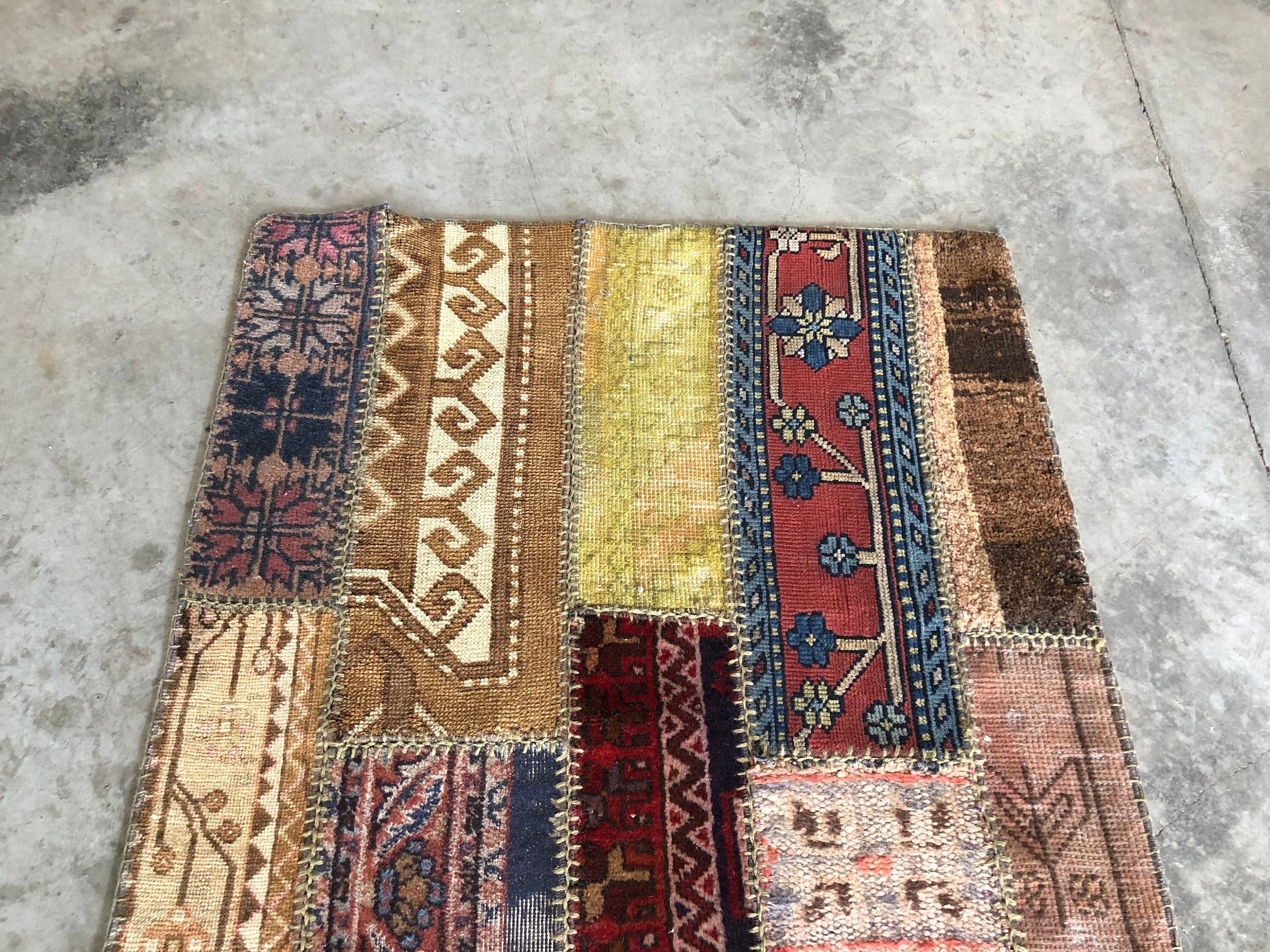 Colorful Patchwork Rug, Patchwork Carpet, 3.2 X 9.6 Ft Oushak Rug ...