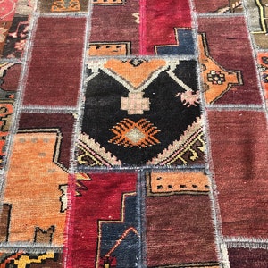 Patchwork, 6.3 X 8.0 Ft Oushak Rug, Vintage Rug, Turkish Rug, Handmade ...