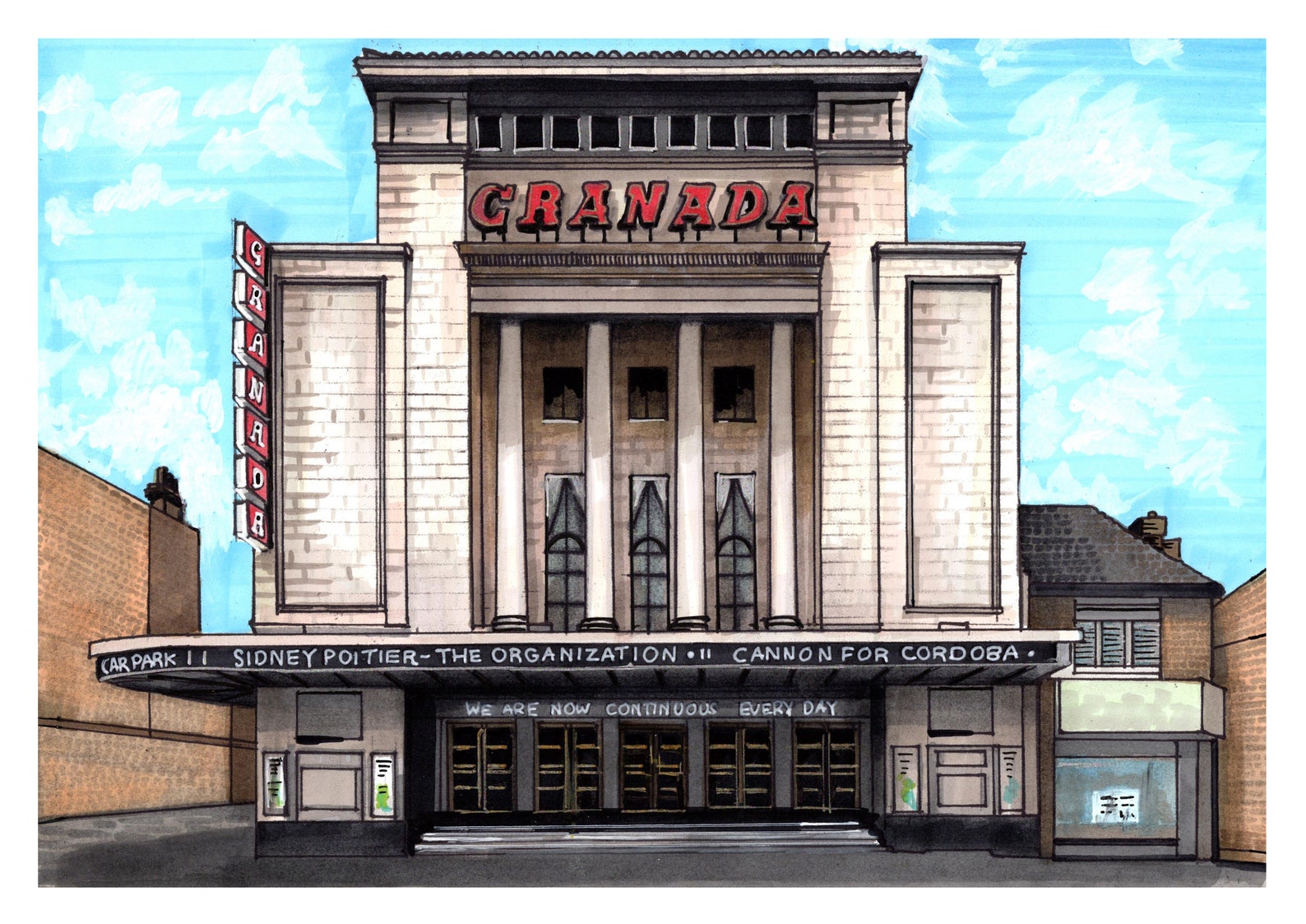 Illustration of the Former Tooting Granada Cinema, Tooting Broadway ...