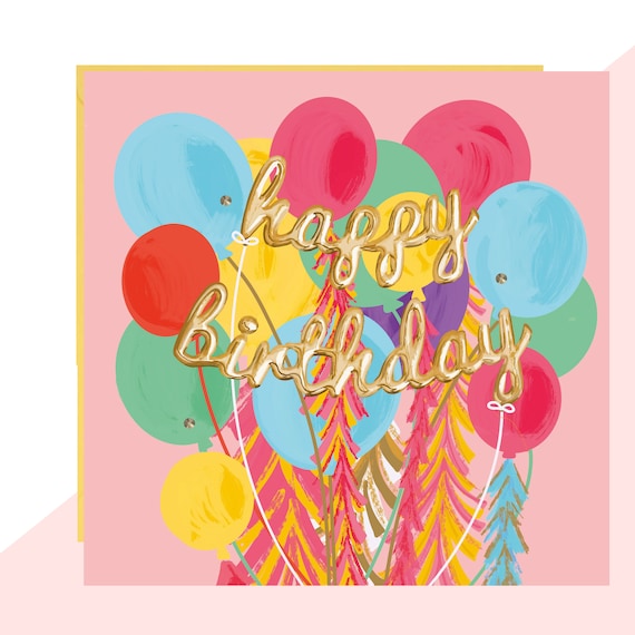 Balloon Bunch 'Happy Birthday' Card Birthday Card | Etsy