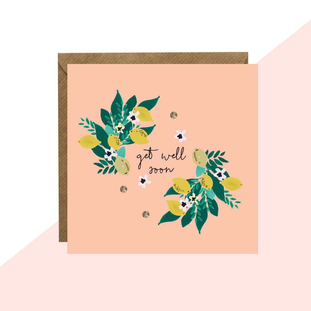 Lottie Simpson 'get Well Soon' Lemons Mini Card - Get Well Card ...