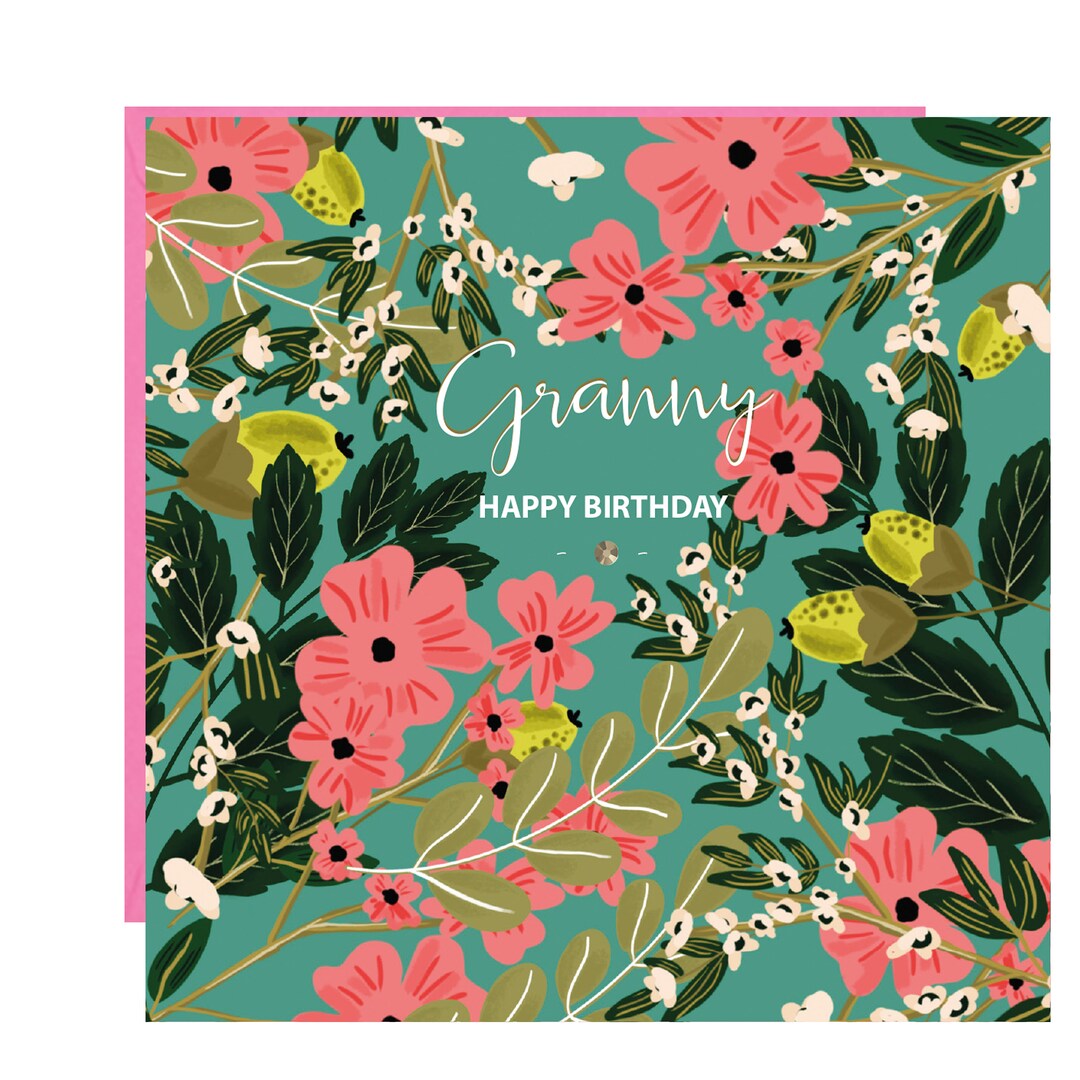 Granny Birthday Card - Birthday Card - Hand Finished With Crystals - Etsy