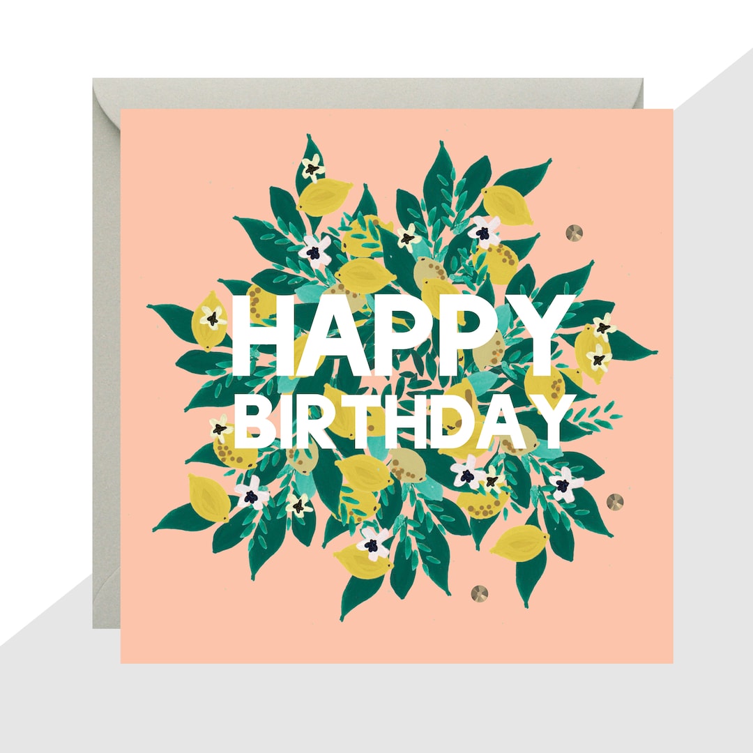 Lottie Simpson 'happy Birthday' Lemons Card - Birthday Card - Finished ...