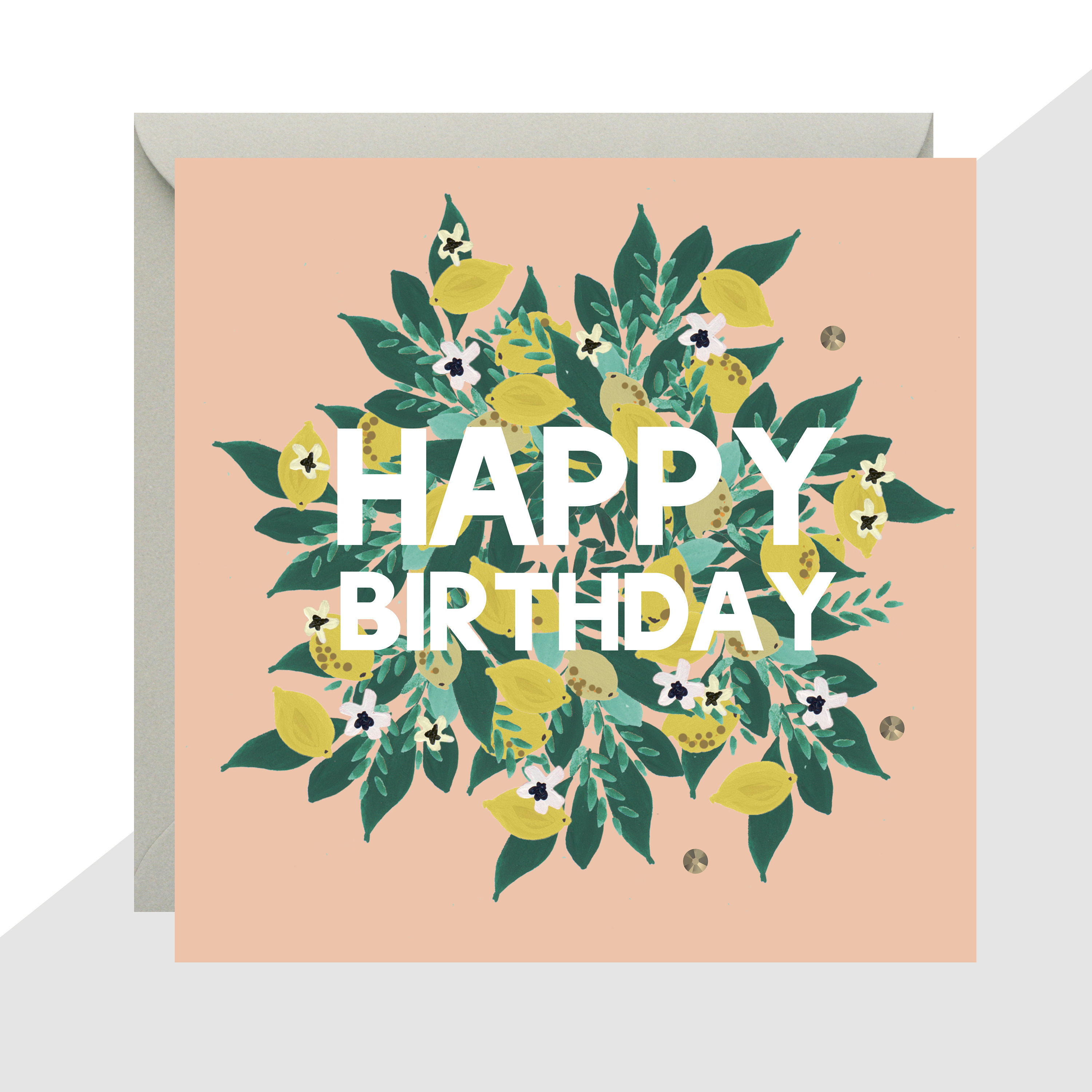 Lottie Simpson 'happy Birthday' Lemons Card Birthday Card Finished With ...