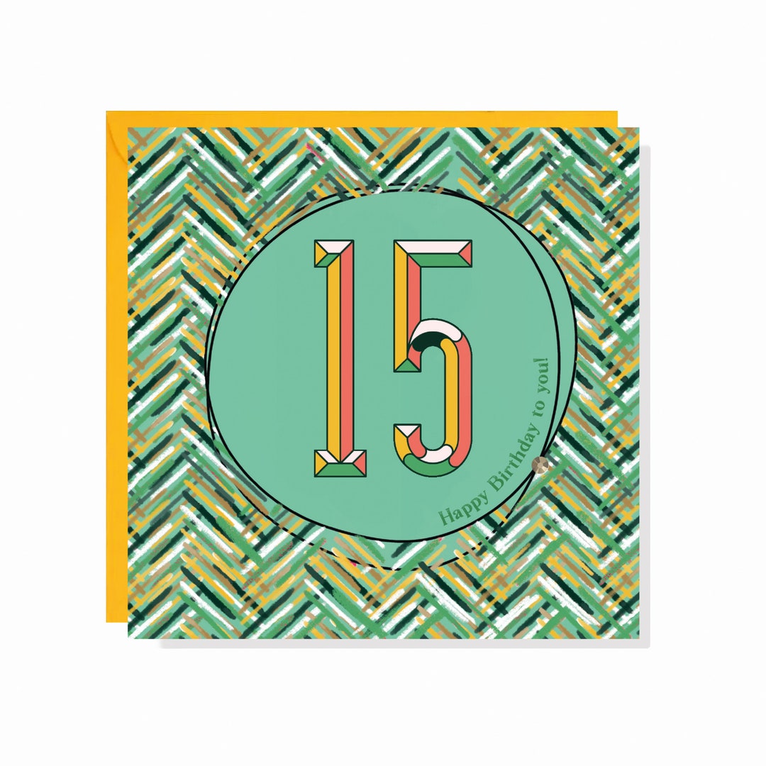 Age 15 Confetti + Sprinkles Birthday Card - Finished With Crystals - Etsy