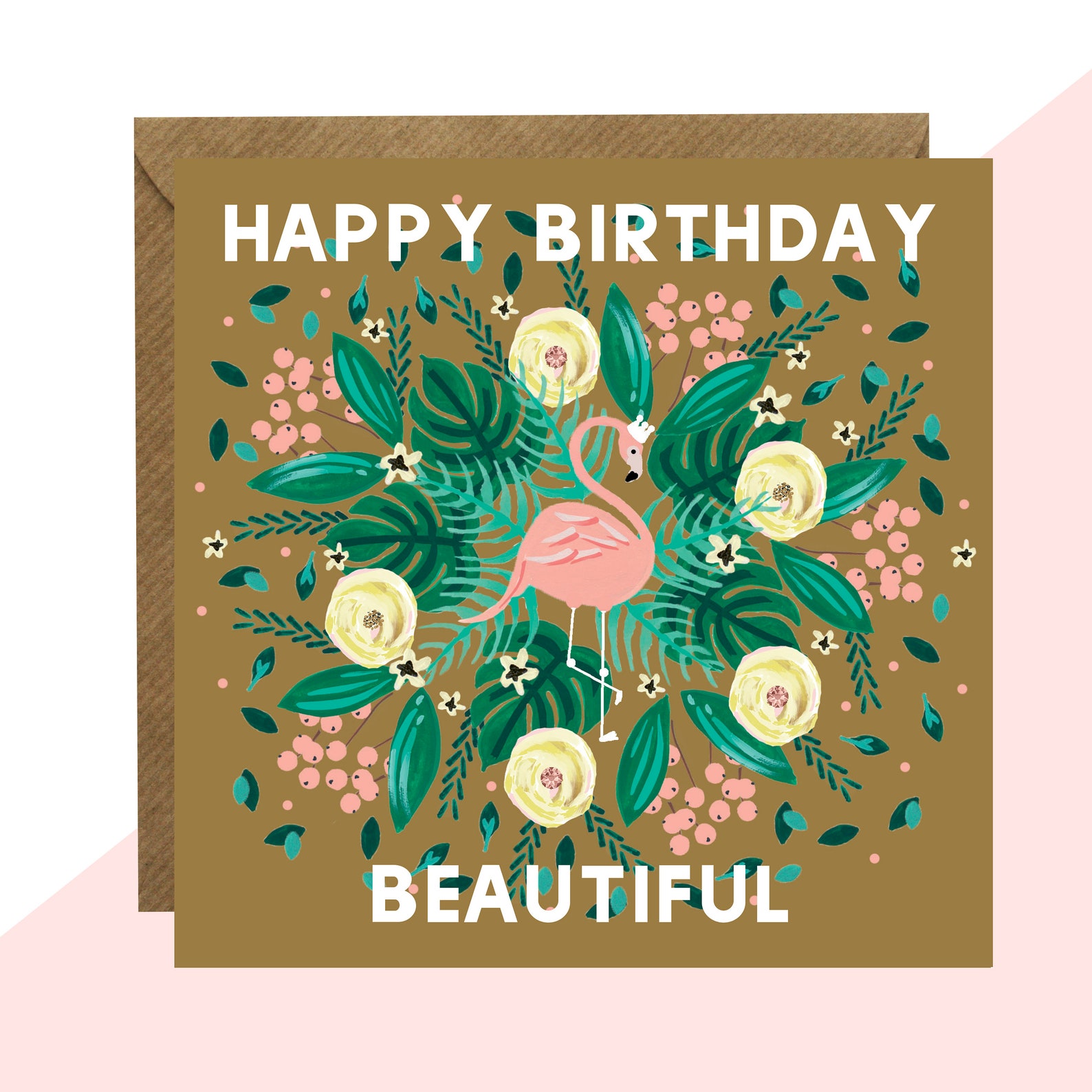 Lottie Simpson 'happy Birthday Beautiful' Flamingo Card - Birthday Card ...