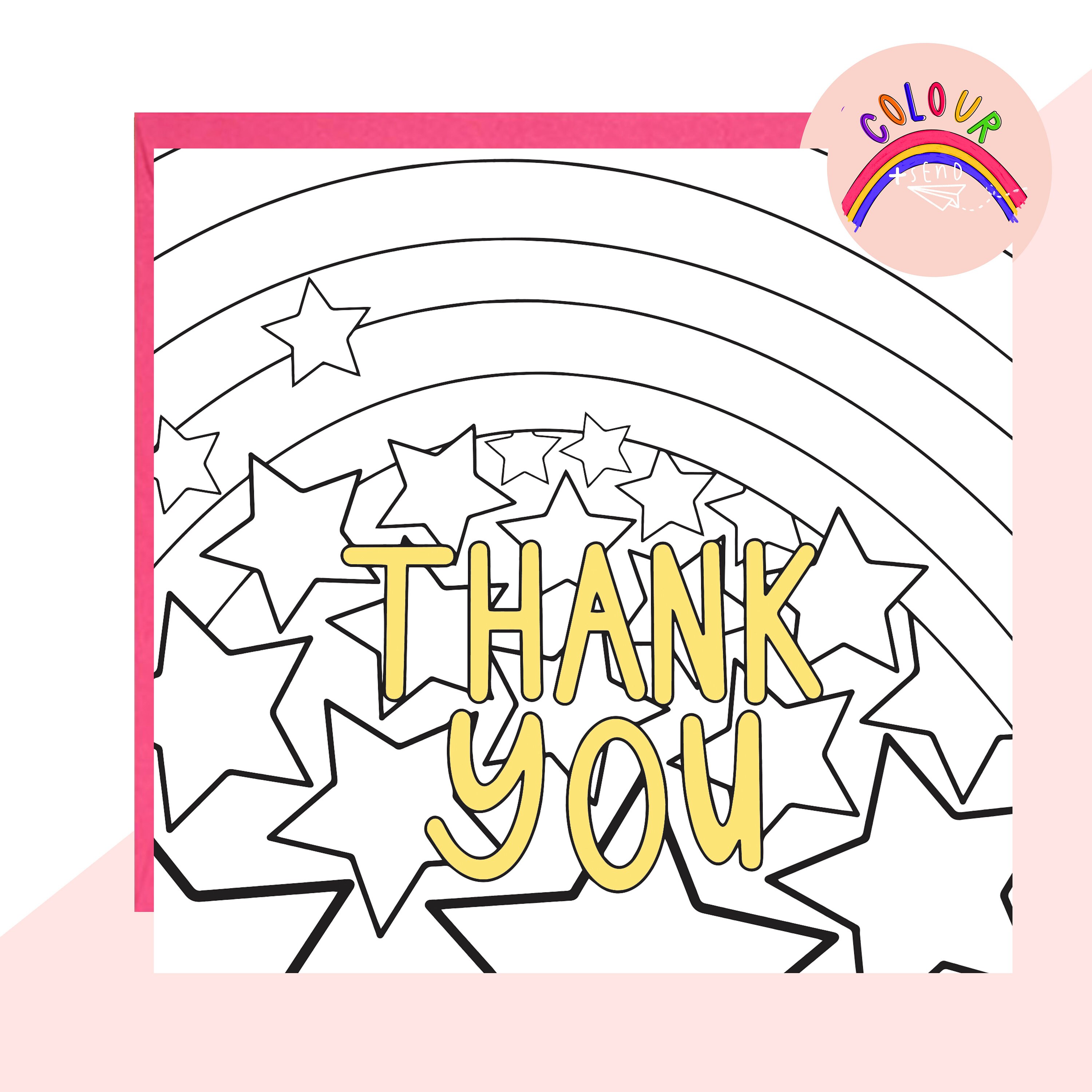 Lottie Simpson Colour Send 'thank You' Rainbow Card - Etsy