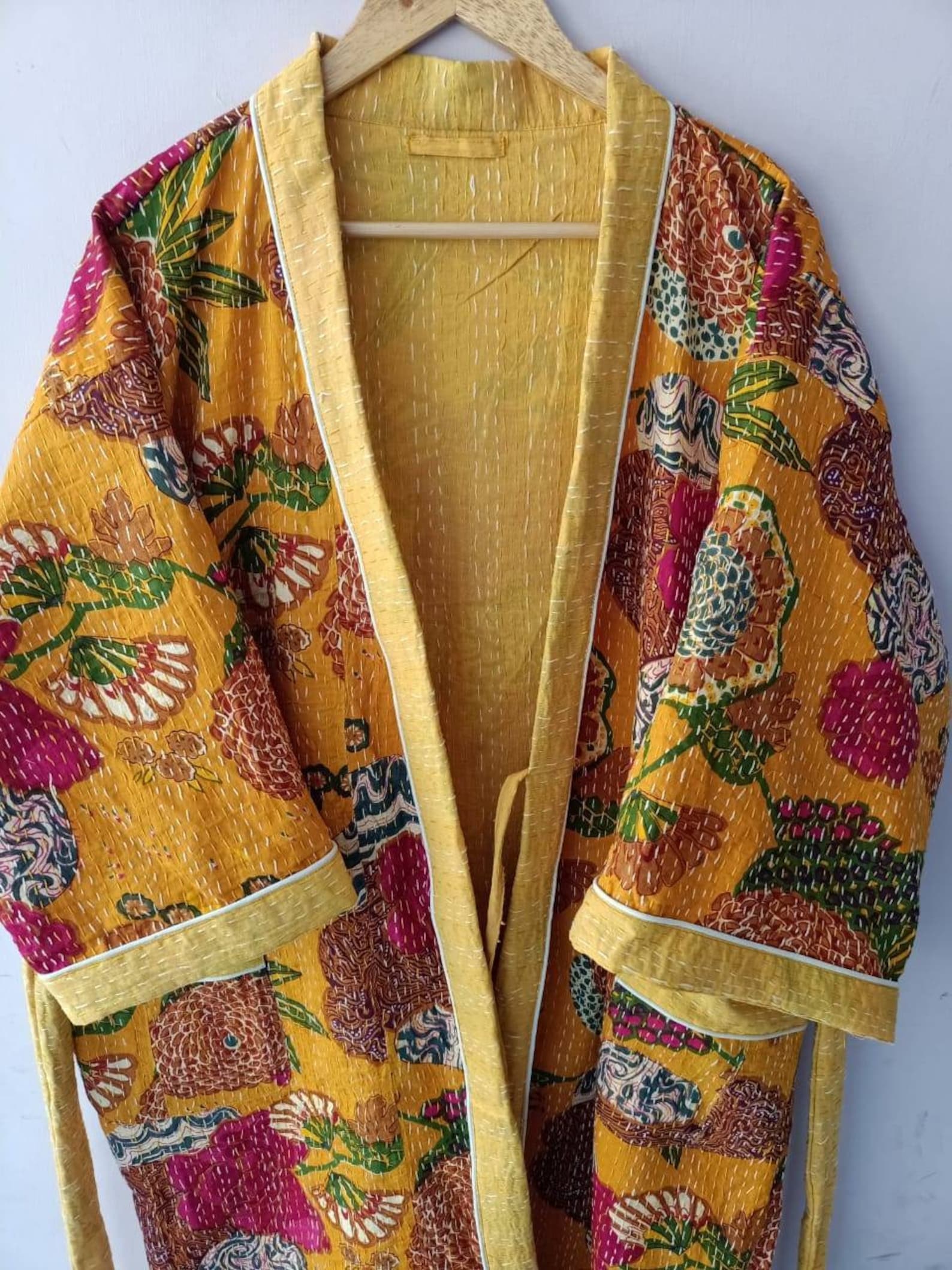 Winter Robe Kantha Work Indian Handmade Kimono Robes Japanese Kimono ...