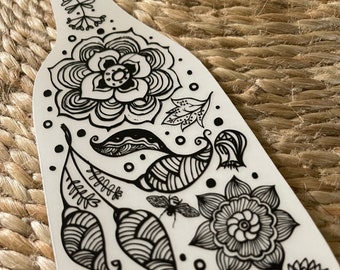 FLOWER PADDLE Sticker Black & White - Etsy