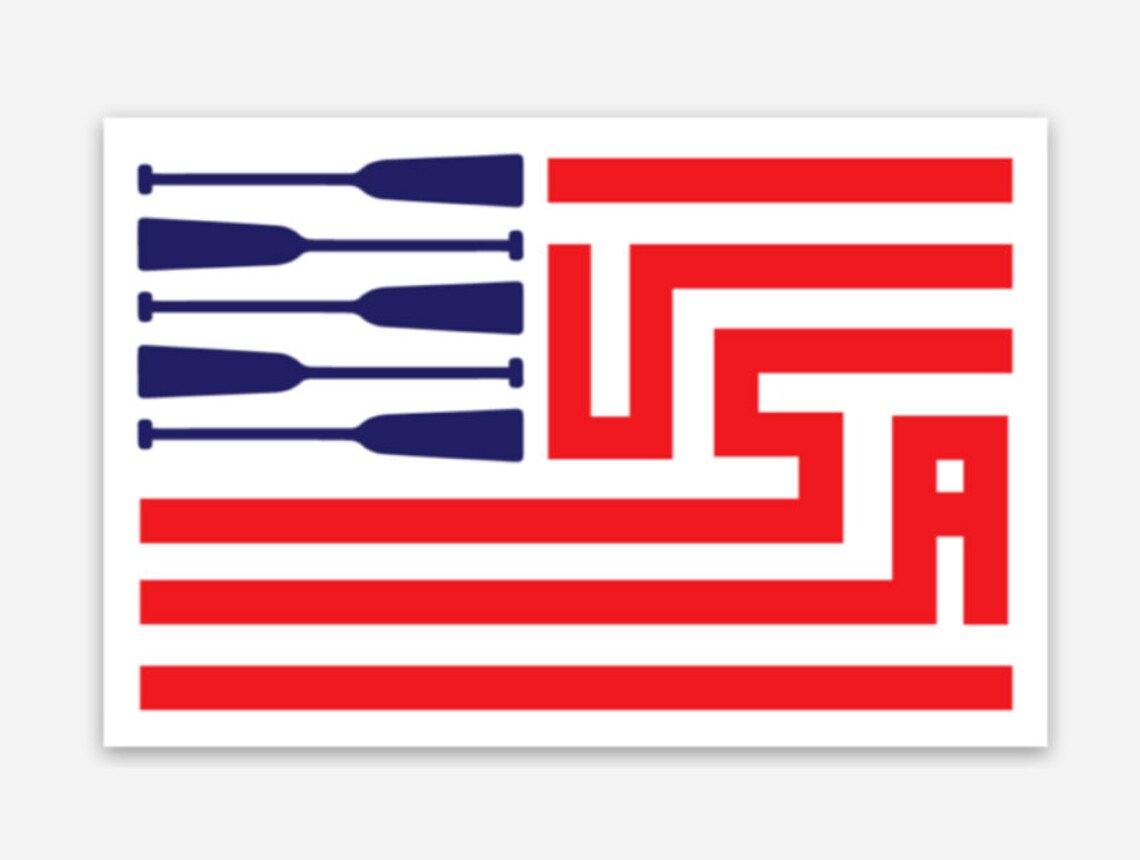 USA PADDLE FLAG Sticker - Etsy