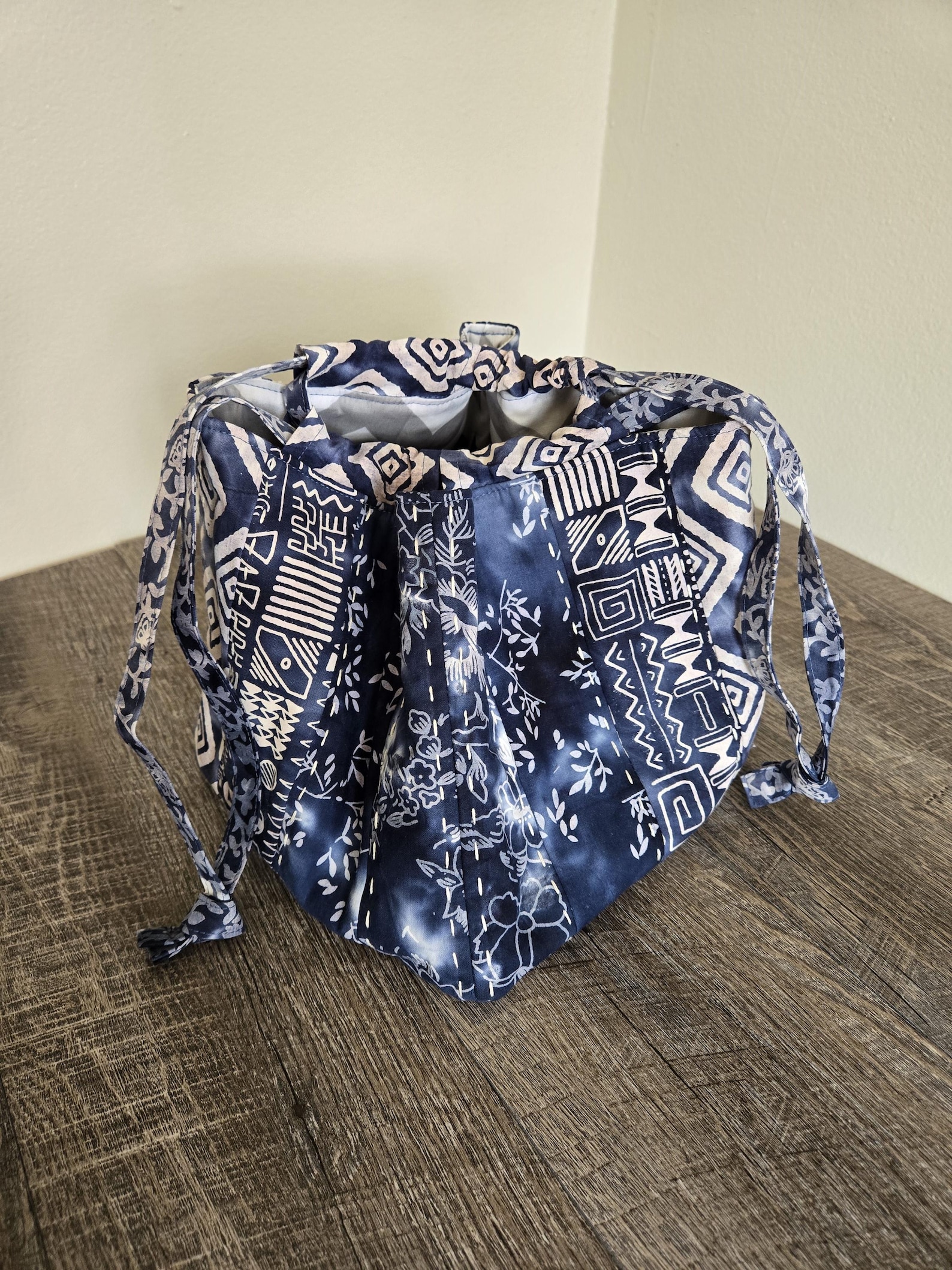 Japanese Rice Bag, Cotton Bag, Drawstring Bag, Patchwork Style Bag With ...