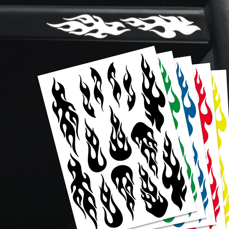 Bicycle Sticker Reflective Flames 14 Pieces - Etsy Australia