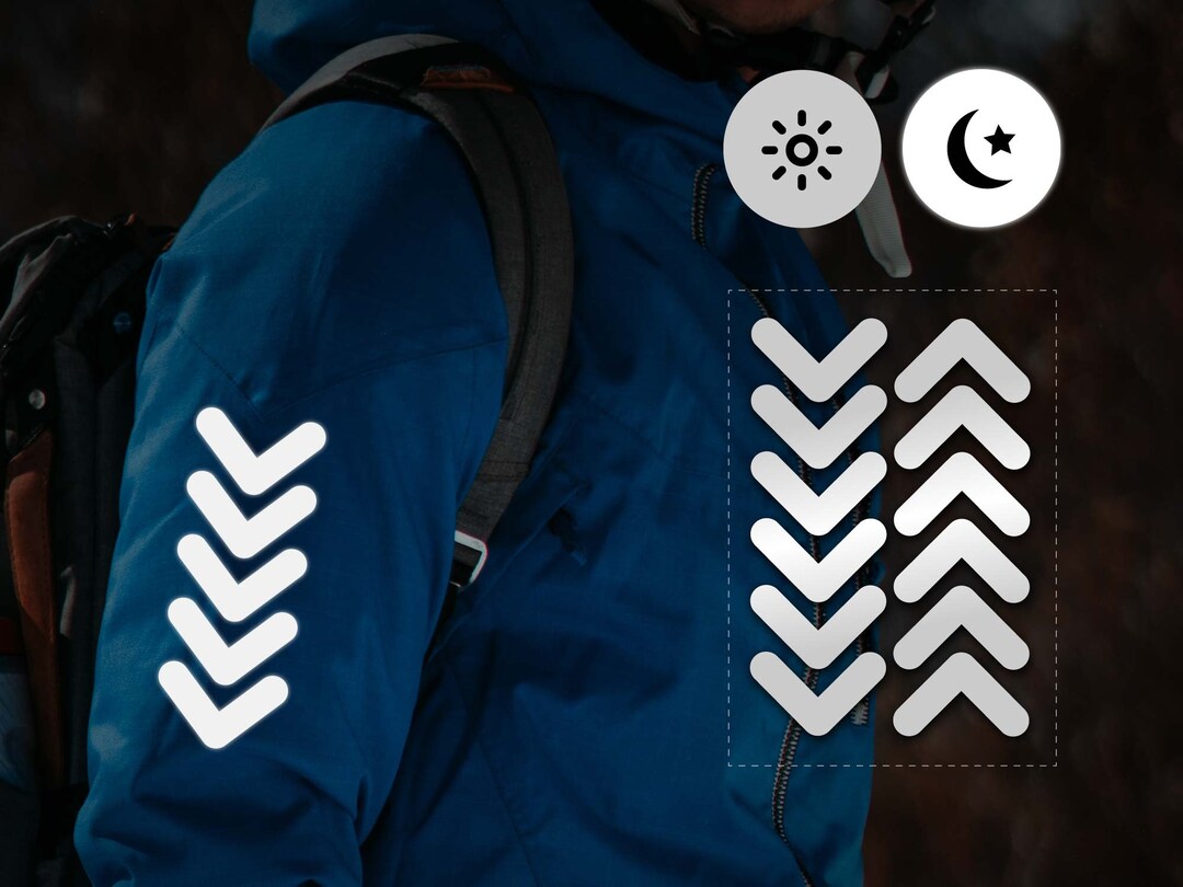 Reflector Stickers for Clothing Self-adhesive - Chevron, Pack of 12 - Etsy