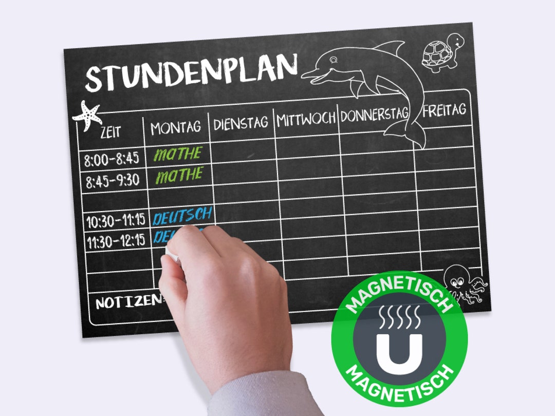 Magnetic Timetable Made of Blackboard Foil - Delfin - Etsy