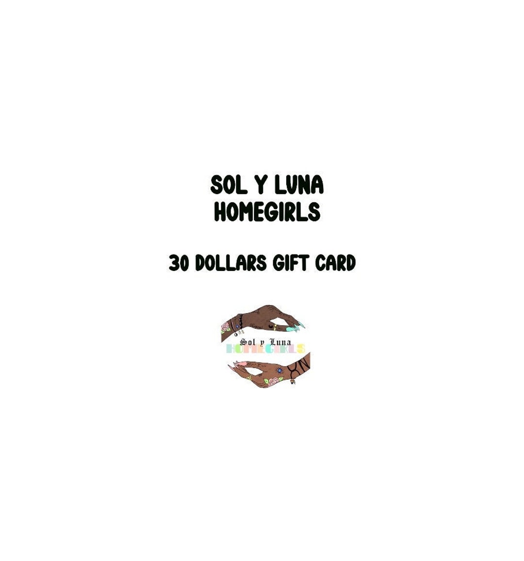 30 Dollar Gift Card, Downloadable Gift Card, Gift Card, Sol Y Luna ...