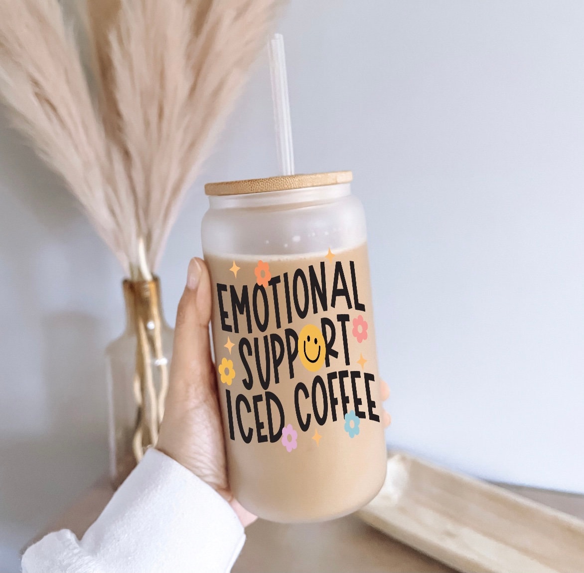 Emotional Support Iced Coffee, Cute Mug, Coffee, Coffee Mug, Iced ...