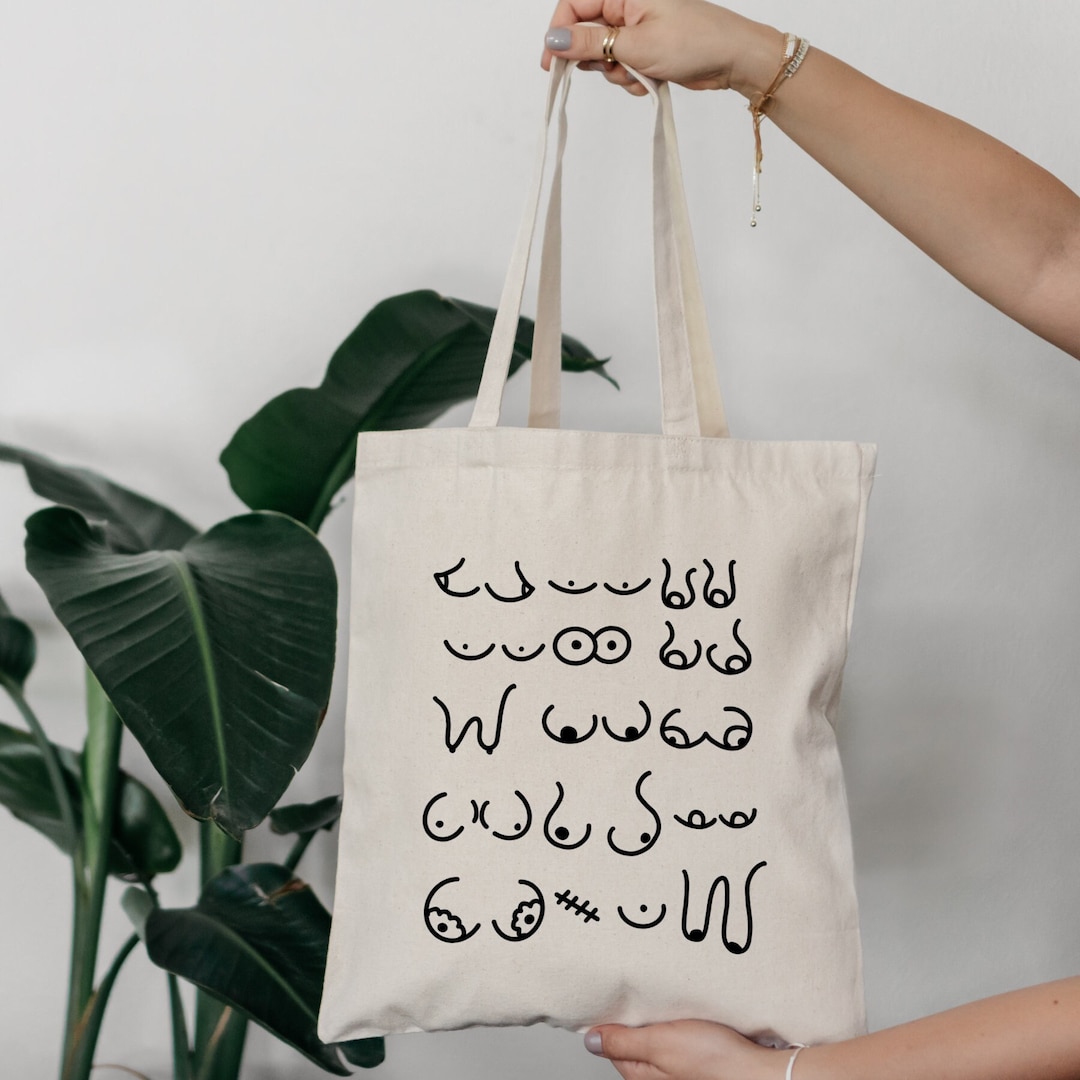 Boobie Tote Bag Boobies Boob Boob Tote Bag Tote Bag Market Bag Cute Tote Etsy