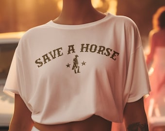 Save a Horse Ride a Cowboy Crop Top - Etsy