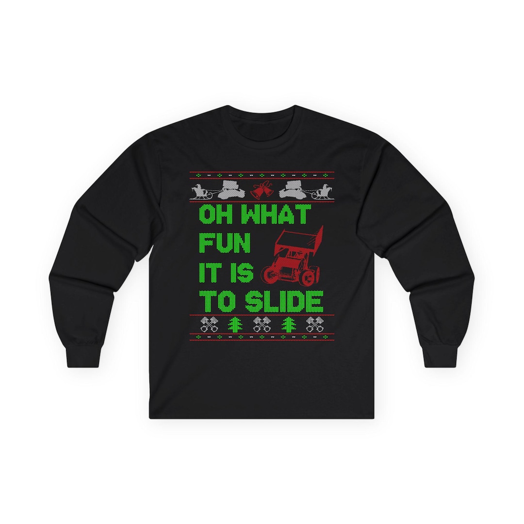 Sprint Car Christmas Long Sleeve Tshirt | DIRTFAM | Race Car | Dirt ...