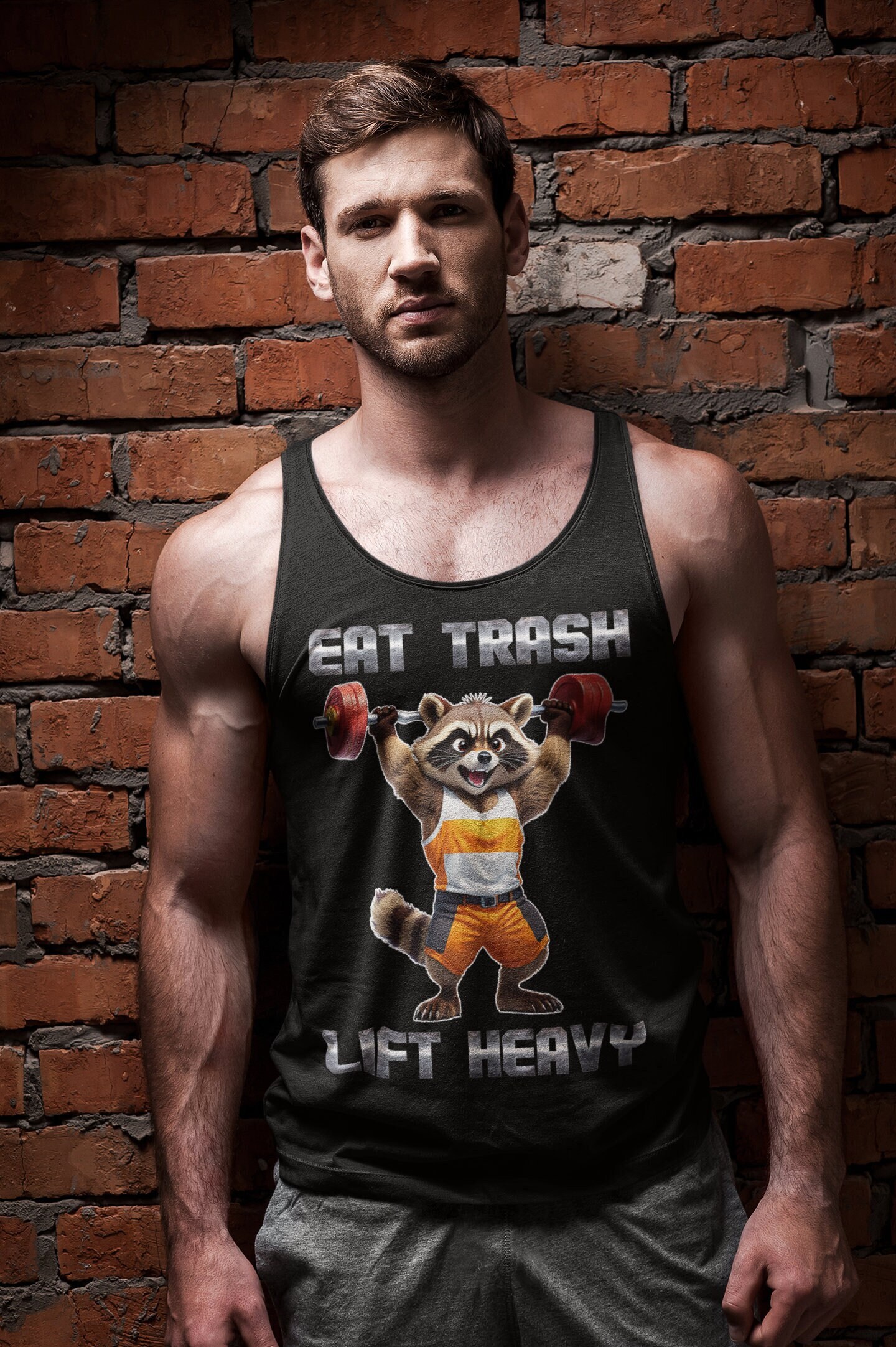 Eat Trash Lift Heavy Tank Top, Gym Fit Muscle Shirt, Work Out Gear ...