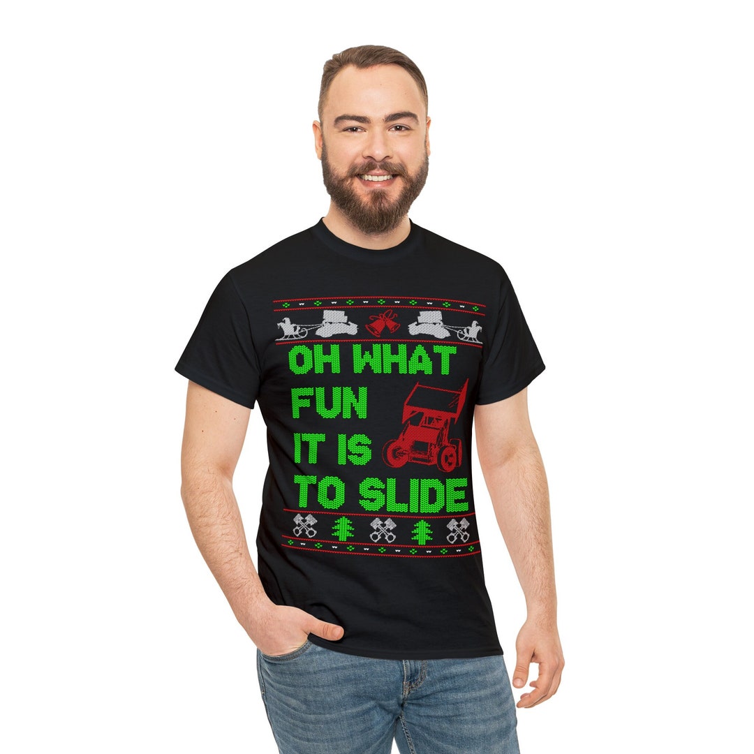 Sprint Car Christmas T-shirt | DIRTFAM | Race Car | Dirt Track Racing ...