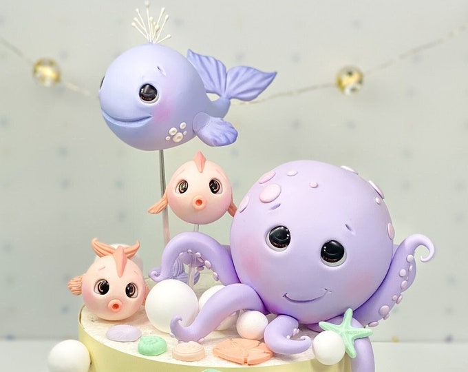 Under the Sea Cake Topper, Octopus, Turtle, Whale, Fish Cake ...