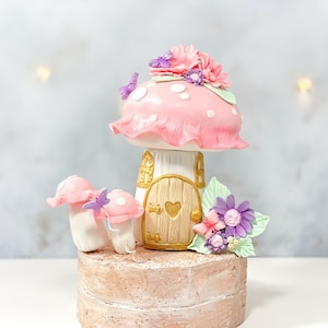 Fairy House Cake Topper, Cottagecore Cake Topper, Mushroom House Cake ...