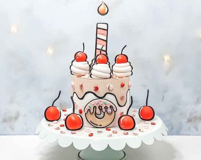 Cartoon Cake Topper, Cartoon Cake, Comic Cake Topper, Comic Cartoon ...