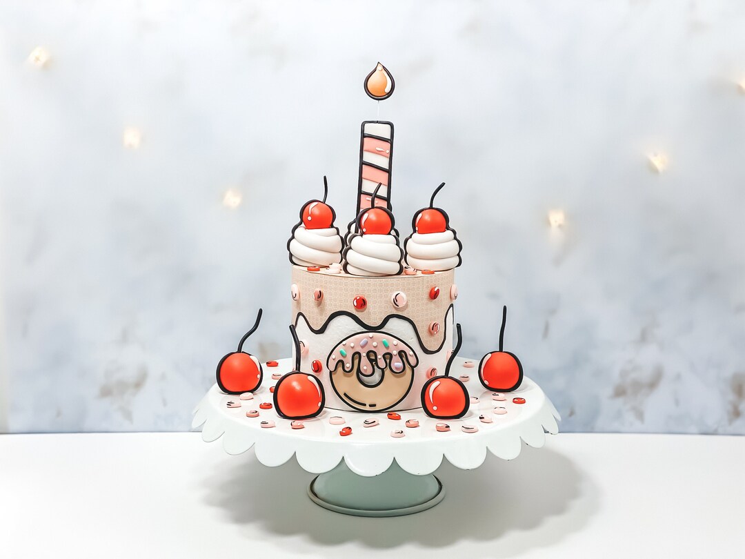 Cartoon Cake Topper, Cartoon Cake, Comic Cake Topper, Comic Cartoon ...