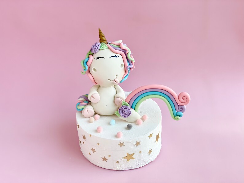 Fat Unicorn Cake Topper Unicorn Cake Topper Chubby Unicorn - Etsy
