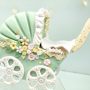 Baby Carriage Cake Topper, Stroller Cake Decoration, Baby Shower ...