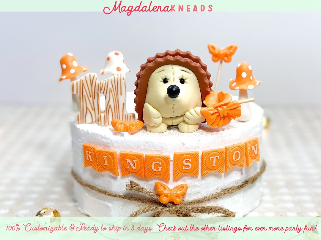 Hedgehog Cake Topper, Porcupine Cake Topper, Woodland Cake Topper ...