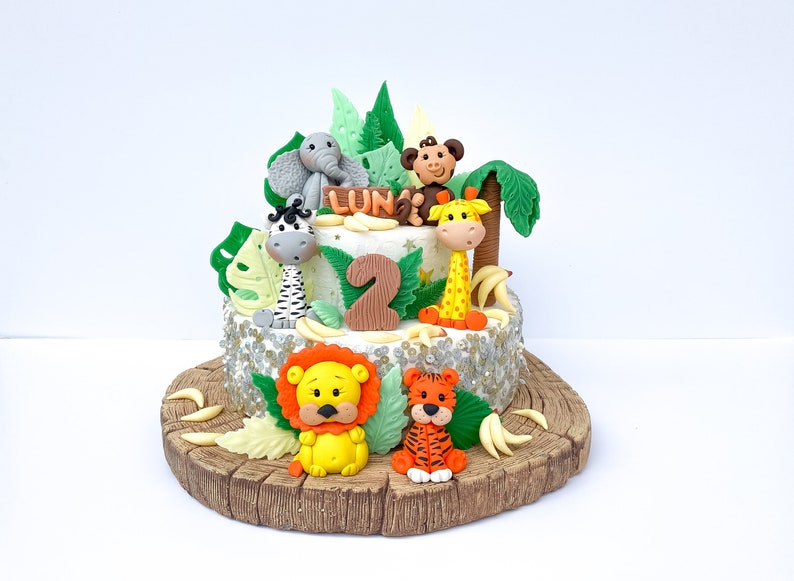 Jungle Cake Topper Safari Cake Topper Safari Animals Cake - Etsy