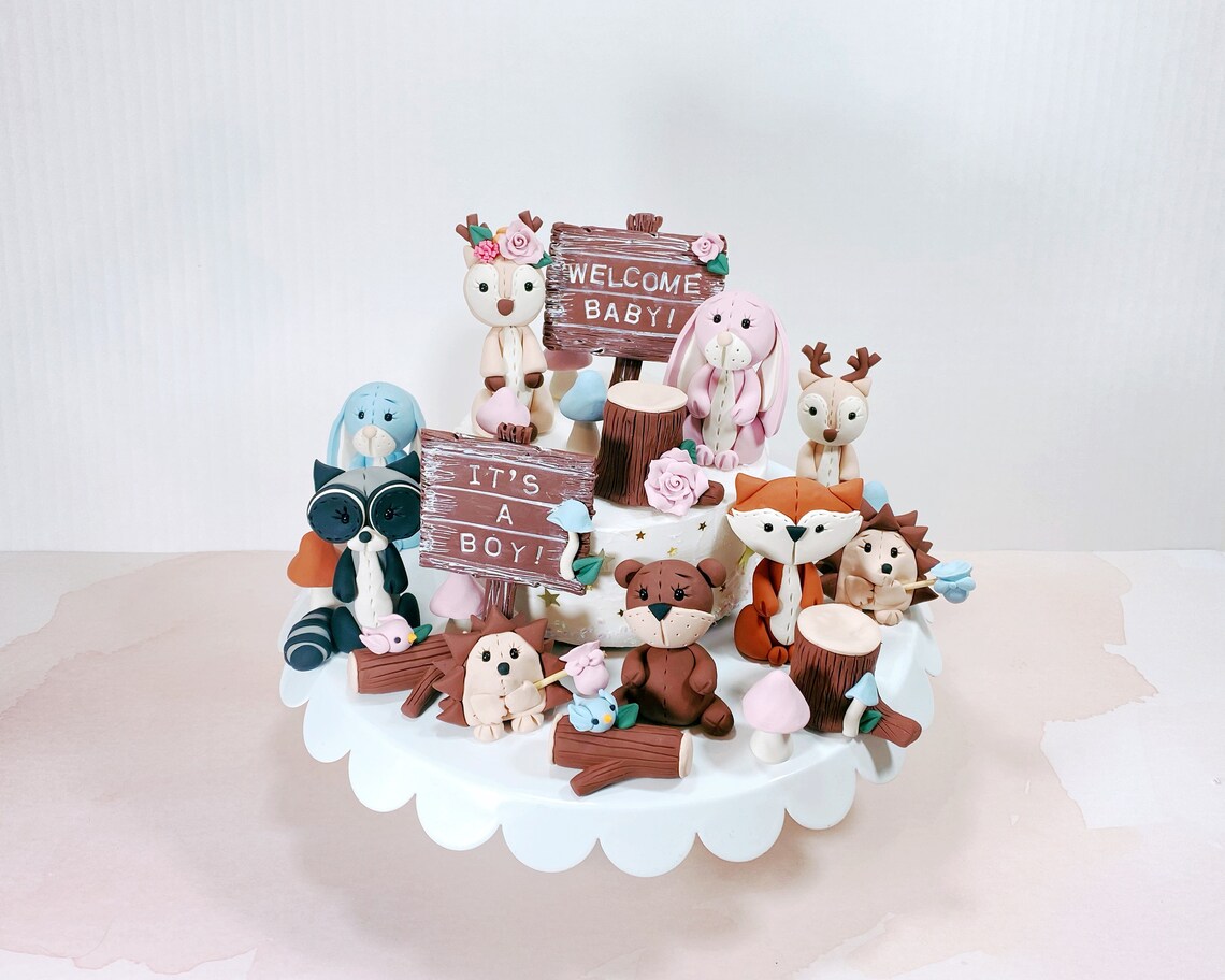 Forest Animals Cake Topper Woodland Cake Topper Woods Cake | Etsy