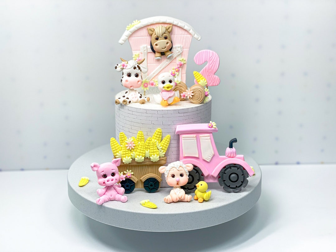 Farm Cake Topper, Farm Animals Cake Topper, Farm Girl Cake Topper ...