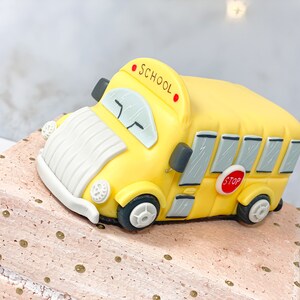 School Bus Cake Topper, School Bus Cake, Traffic Cone Cake Topper, Bus ...