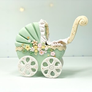 Baby Carriage Cake Topper, Stroller Cake Decoration, Baby Shower ...