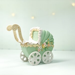 Baby Carriage Cake Topper, Stroller Cake Decoration, Baby Shower ...