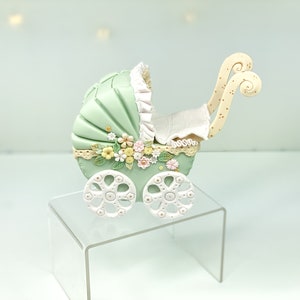 Baby Carriage Cake Topper, Stroller Cake Decoration, Baby Shower ...