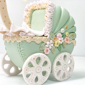 Baby Carriage Cake Topper, Stroller Cake Decoration, Baby Shower ...