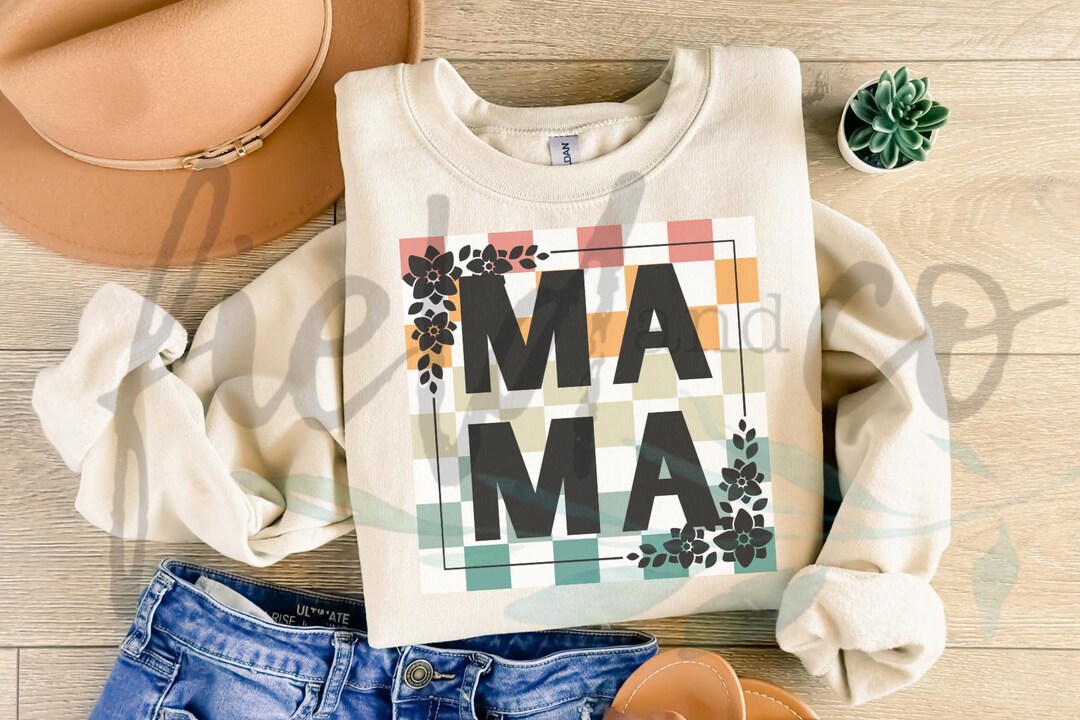 Mama Fall Colors Checkboard PNG Digital Download - Etsy