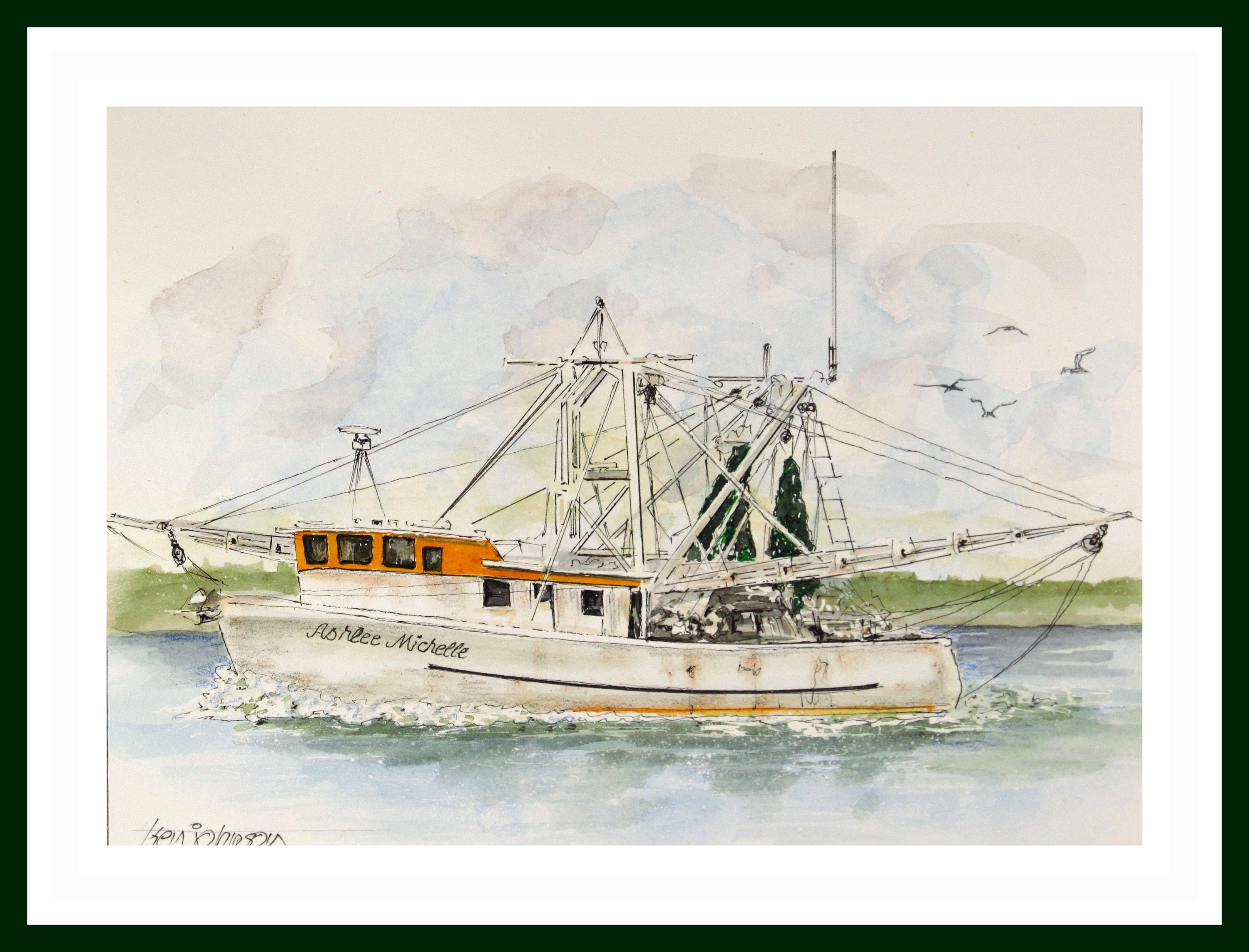 Ashlee Michelle Original Watercolor Painting 11x14 Pen Wash Ink ...