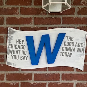 Handmade Wood Chicago Cubs “W” Flag: Rustic Wall Art - Etsy