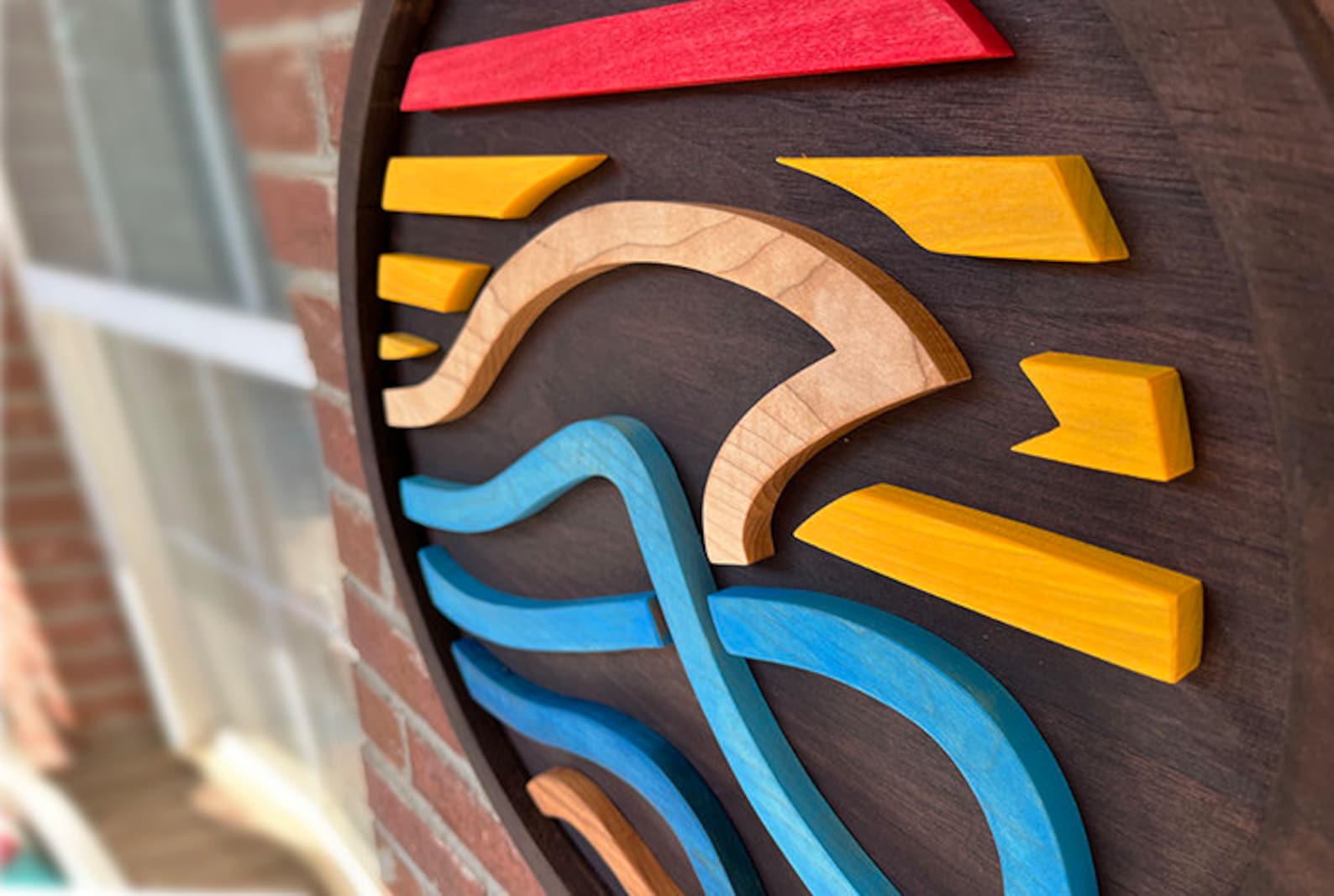 Wood Ocean Wave Art Wall Sign, Rustic Beach Sunrise Scenery Wall ...