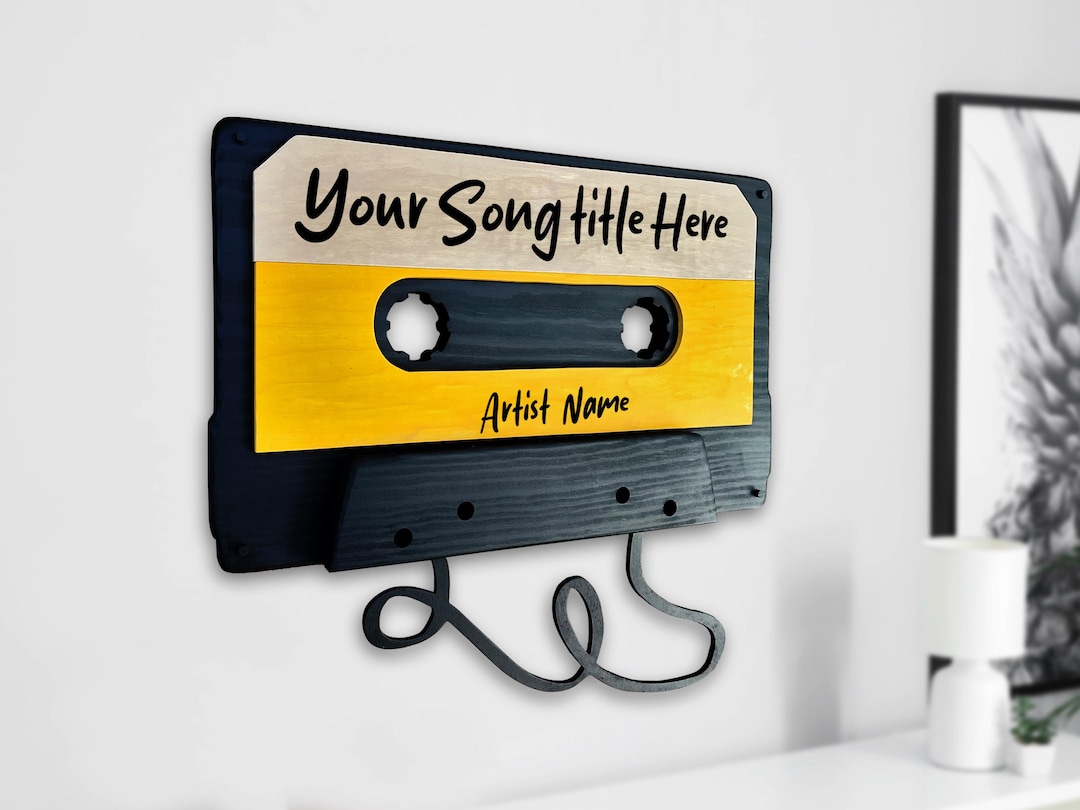 Customizable Wood Cassette Tape Wall Art: Retro Music Decor - Etsy